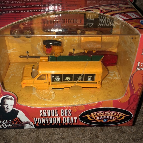 Toys | Monster Garage Skool Bus Pontoon Boat Diecast Model Kit | Poshmark